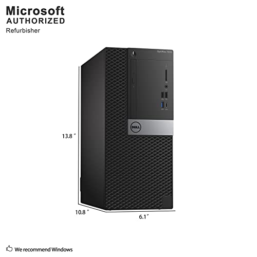 DELL 7050 Mini Tower Desktop Intel i7-7700 UP to 4.20GHz 32GB DDR4 New 1TB NVMe SSD + 2TB HDD USB Wi-Fi BT Dual Monitor Support Wireless Keyboard and Mouse Win10 Pro (Renewed)