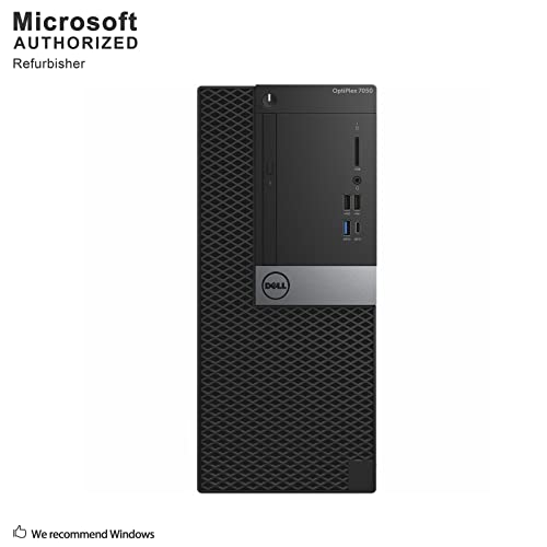 DELL 7050 Mini Tower Desktop Intel i7-7700 UP to 4.20GHz 32GB DDR4 New 1TB NVMe SSD + 2TB HDD USB Wi-Fi BT Dual Monitor Support Wireless Keyboard and Mouse Win10 Pro (Renewed)