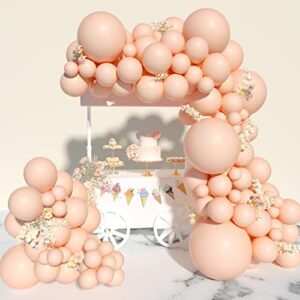 momohoo pastel orange balloons arch- 120pcs 18/12/5 inch light orange balloons different sizes, macaron balloons peach blush balloons garland kit, easter balloons birthday/baby shower/fall balloons