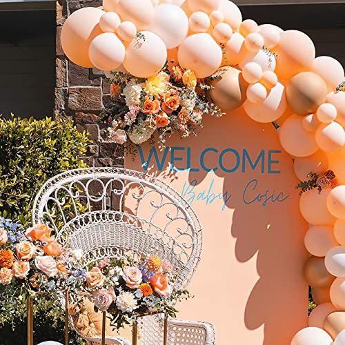 MOMOHOO Pastel Orange Balloons Arch- 120Pcs 18/12/5 Inch Light Orange Balloons Different Sizes, Macaron Balloons Peach Blush Balloons Garland Kit, Easter Balloons Birthday/Baby Shower/Fall Balloons