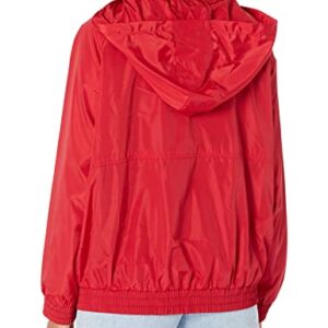 Calvin Klein Women's Lightweight Water Resistant Everyday Windbreaker, Crimson, Medium