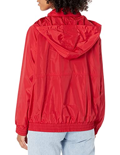 Calvin Klein Women's Lightweight Water Resistant Everyday Windbreaker, Crimson, Medium