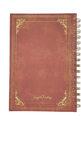 A5 (5.5” x 8.5”) Recipe Book to Write in Your Own Recipes, Durable Gloss Laminated Cover, Gold Spiral Binder, Gold Leaf Vintage Leather Look, 100 Pages Paper, Family Heirloom Keepsake