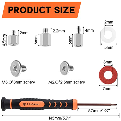 ASTARON M.2 SSD Screws Kit, Nvme M2 Screws Suitable for ASUS MSI Gigabyte NGFF Motherboard