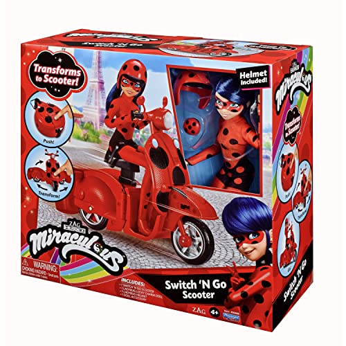 Miraculous Ladybug Switch N Go Scooter And Fashion Doll Playset | 26cm Miraculous Ladybug Doll With Transforming Scooter And Accessories | Miraculous: Tales Of Ladybug And Cat Noir Toys Scooter Doll