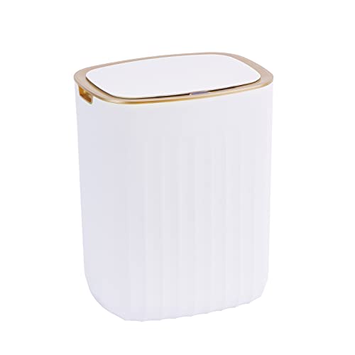 ELPHECO 3.5 Gallon Waterproof Motion Sensor Bedroom Trash Can with Lid, Automatic Garbage Bin for Bathroom Living Room Office, Golden