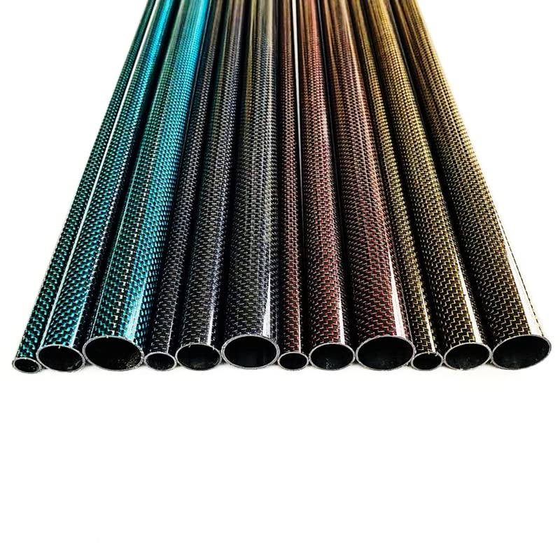 1000MM 1PC 3K Colored Carbon Fiber Tube 3K Glossy Surface OD 6mm 8mm 10mm 12mm 14mm 16mm 18mm 20mm 22mm 25mm 28mm 30mm Aqua Red Blue Yellow (22x20x1000mm, Red)