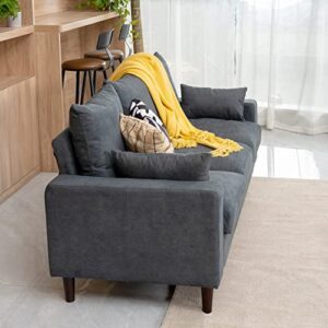 Panana 3 Seater Sofa Couches for Living Room Modern Linen Fabric Couch for Apartment and Small Space, Grey