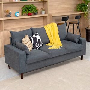 Panana 3 Seater Sofa Couches for Living Room Modern Linen Fabric Couch for Apartment and Small Space, Grey