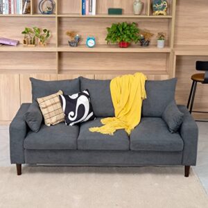 Panana 3 Seater Sofa Couches for Living Room Modern Linen Fabric Couch for Apartment and Small Space, Grey