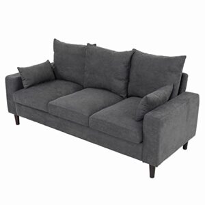 Panana 3 Seater Sofa Couches for Living Room Modern Linen Fabric Couch for Apartment and Small Space, Grey