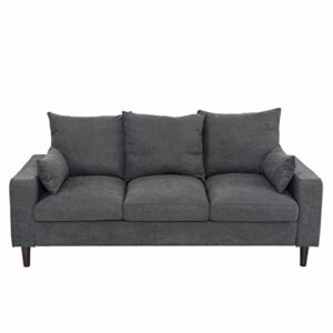 Panana 3 Seater Sofa Couches for Living Room Modern Linen Fabric Couch for Apartment and Small Space, Grey