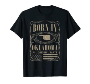 vintage classic america land map us states born oklahoma t-shirt