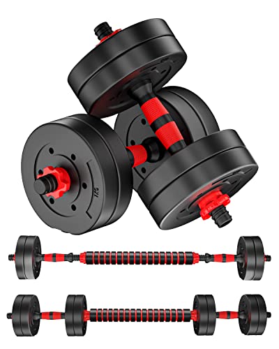 AJUMKER Dumbbells Barbell Set 22LBS 44LBS with Connecting Rod,Dumbbells Barbell Set,Adjustable Dumbbells Set,Adjustable Lifting Training Set for Men Women,Body Workout Home Gym Home Heavy Dumbbells (Type B-Amazon Fulfillment 20LBS)