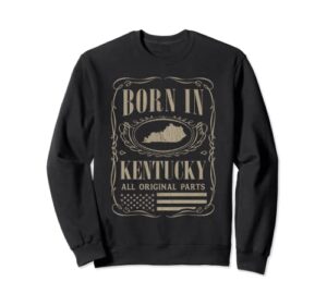 vintage classic america land map us states born kentucky sweatshirt