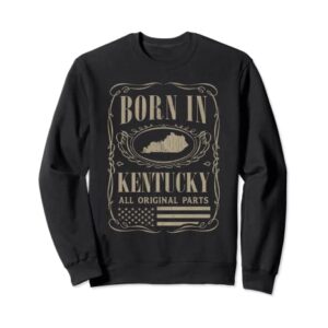 Vintage Classic America Land Map US States Born Kentucky Sweatshirt