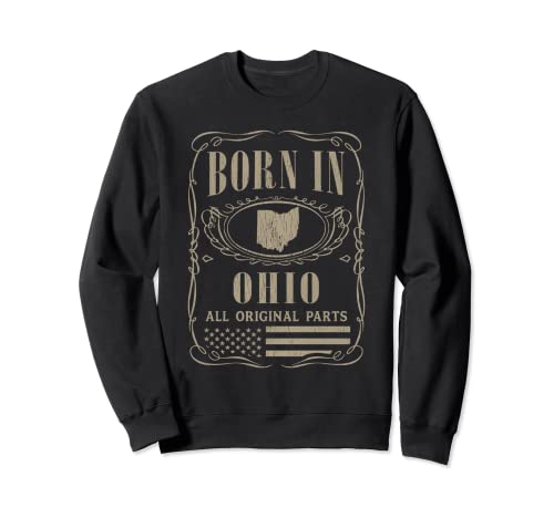 Vintage Classic America Land Map US States Born Ohio Sweatshirt