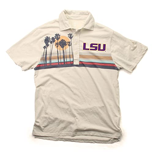 Wes and Willy Mens Island Polo (LSU Tigers, XX-Large) Stone