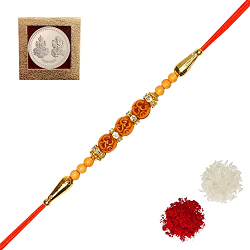 Amba Handicraft Rakhi/Rakhi for Brother/Rudraksha Rakhi/Send Rakhi to USA/Rakhi for Brother with Gift Set/Rakhi Bracelet/Rakhi for Brother and bhabhi/Rakhi Set