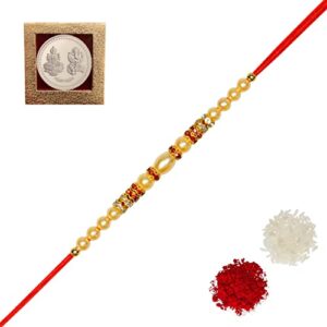 amba handicraft rakhi/rakhi for brother/rudraksha rakhi/send rakhi to usa/rakhi for brother with gift set/rakhi bracelet/rakhi for brother and bhabhi/rakhi set