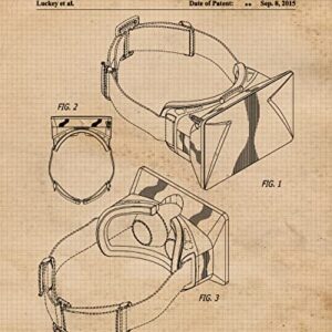 Classic VR Goggles Headset Patent Prints, 4 (8x10) Unframed Photos, Wall Art Decor Gifts Under 20 for Home Office Man Cave School Student Teacher Computer Science Programmer Gamer