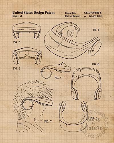 Classic VR Goggles Headset Patent Prints, 4 (8x10) Unframed Photos, Wall Art Decor Gifts Under 20 for Home Office Man Cave School Student Teacher Computer Science Programmer Gamer