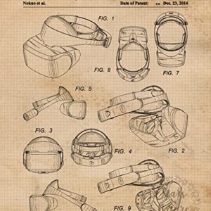 Classic VR Goggles Headset Patent Prints, 4 (8x10) Unframed Photos, Wall Art Decor Gifts Under 20 for Home Office Man Cave School Student Teacher Computer Science Programmer Gamer