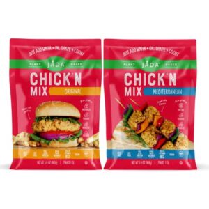 vegan ground chicken mix - mix, shape, cook the best vegan chicken meals - shape into vegan nuggets, patties, tenders - baked, grilled or fried chicken (original, mediterranean 2pack)