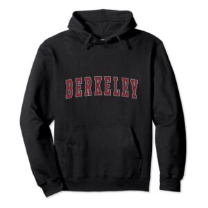 Berkeley California Souvenir Vacation College Style Red Text Pullover Hoodie