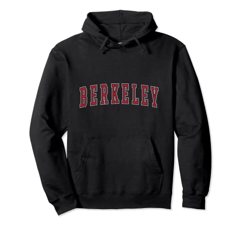 Berkeley California Souvenir Vacation College Style Red Text Pullover Hoodie