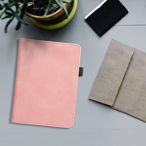 kwmobile Case Compatible with Amazon Kindle Paperwhite 11. Generation 2021 - Cover Faux Nubuck Leather e-Reader Flip Case - Dusty Pink