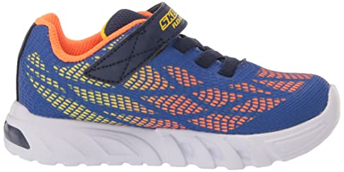 Skechers Kids Boy's Flex-Glow Elite-Vorlo Sneaker, Royal/Orange, 10 Toddler