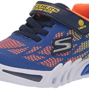 Skechers Kids Boy's Flex-Glow Elite-Vorlo Sneaker, Royal/Orange, 10 Toddler