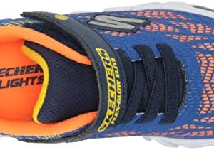 Skechers Kids Boy's Flex-Glow Elite-Vorlo Sneaker, Royal/Orange, 10 Toddler