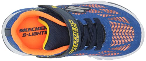 Skechers Kids Boy's Flex-Glow Elite-Vorlo Sneaker, Royal/Orange, 10 Toddler