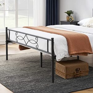 VECELO 14" Full Size Metal Platform Bed Frame with Headboard,Premium Steel Slat Support No Box Spring Needed,Noise-Free Anti-Slip,Easy Assembly