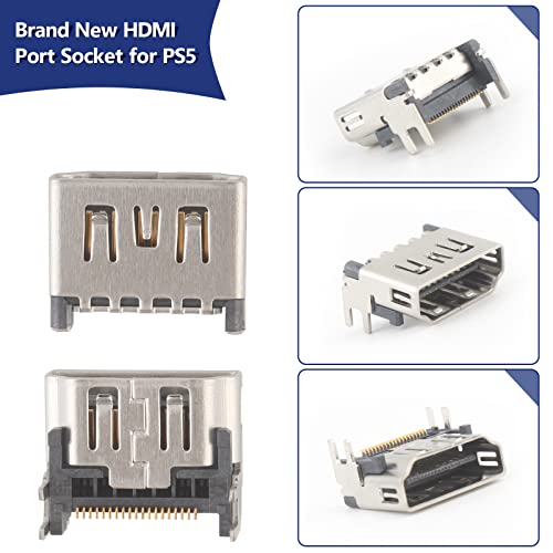 3PCS HDMI Port Socket Connector for Sony Playstation 5 PS5 Socket Jack Interface Connector Replacement for PS5 Console