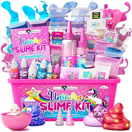 Original Stationery Unicorn Magical Slime Kit for Girls 10-12 to Make Unicorn Slime and Glow in The Dark Unicorn Slime for Kids