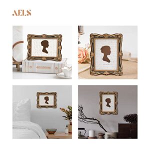 AELS 5x7 Inch Vintage Picture Frame, Elegant Antique Photo Frames with Glass Front, Photo Display, Tabletop Wall Hanging, Gift Ideas, Gold and Black