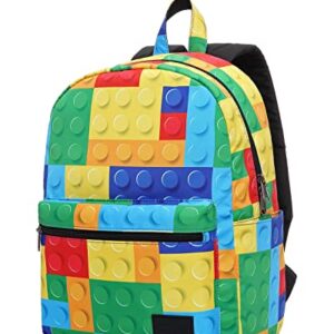 HotStyle TRENDYMAX Little Kids Backpack with Chest Strap, Cute for Preschool Kindergarten Girls Boys, Colorful Blocks