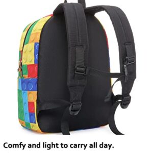 HotStyle TRENDYMAX Little Kids Backpack with Chest Strap, Cute for Preschool Kindergarten Girls Boys, Colorful Blocks