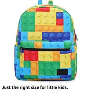 HotStyle TRENDYMAX Little Kids Backpack with Chest Strap, Cute for Preschool Kindergarten Girls Boys, Colorful Blocks