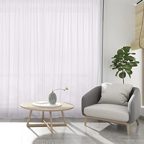 White Backdrop Curtains for Parties 10 ft x 10 ft Polyester Backdrop Curtain Panels for Wedding Baby Shower Birthday Gathering