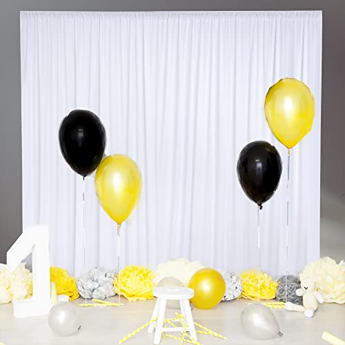 White Backdrop Curtains for Parties 10 ft x 10 ft Polyester Backdrop Curtain Panels for Wedding Baby Shower Birthday Gathering