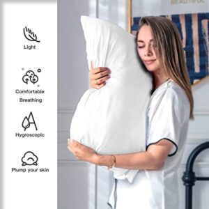 Silk Pillowcase for Hair and Skin,Soft,Breathable and Sliky 100% Standard Size Pillow Cases Set of 2,Both Sides Natural Mulberry Silk Pillowcases with Hidden Zipper(Standard Size 20"X 26",2pcs)