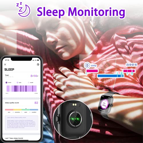 Wwzzey Smart Watch for Men/Women (Answer/Make Call), 1.7 Touch Screen Activity Tracks with Heart Rate Blood Oxygen Sleep Monitor, 28 Sport Modes, AI Voice, Compatible with Android and iOS Phones