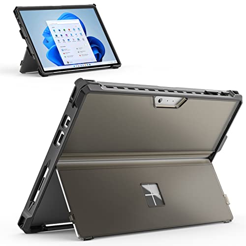 MoKo Case for Microsoft Surface Pro 7 Plus/Pro7/Pro 6/Pro 5/Pro 4/ LTE - All-in-One Rugged Cover Case with Pen Holder, Kickstand Protective Case, Compatible with Type Cover Keyboard, Frosted Black