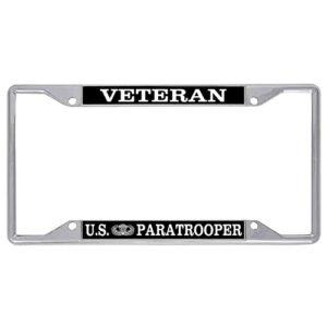 veteran us army paratrooper car license plate frame design plate cover frame