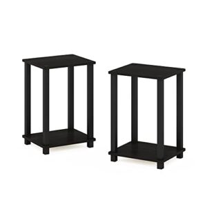 furinno simplistic end table, 2-pack, espresso/black