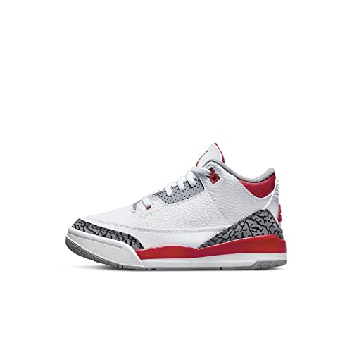 Jordan Boy's Air Jordan 3 Retro (Big Kid) White/Fire Red/Black/Cement Grey 7 Big Kid M